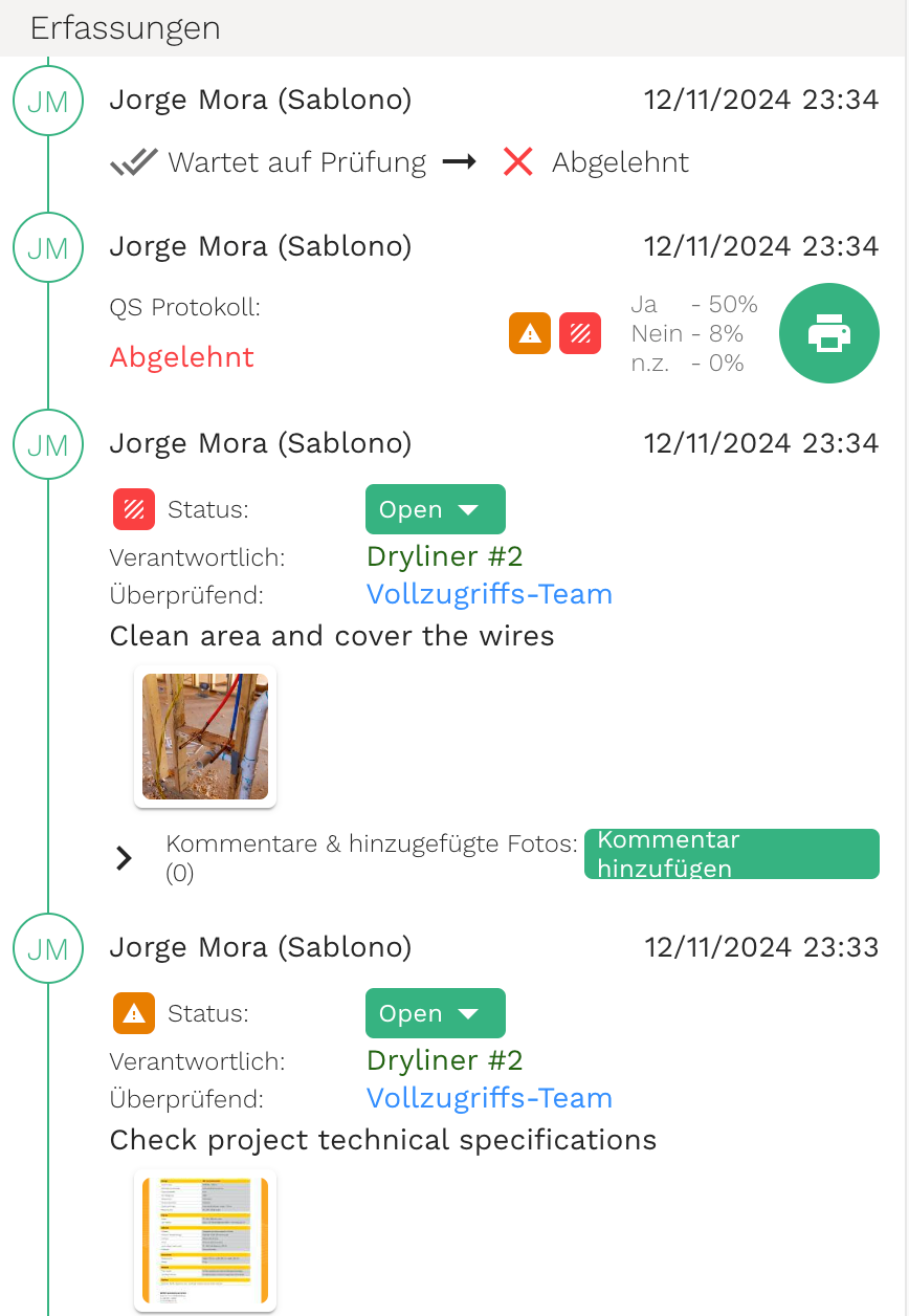 Construction Snag List Vorlage