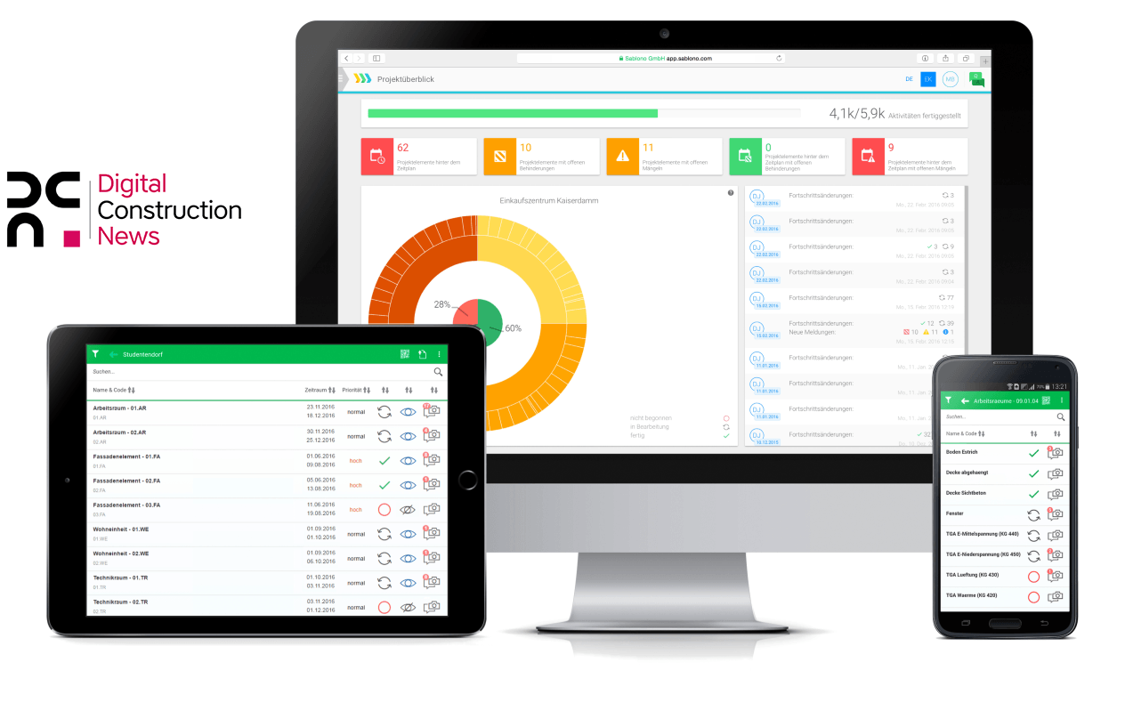 Sablono featured on the Digital Construction News | Sablono - Construction Execution Platform